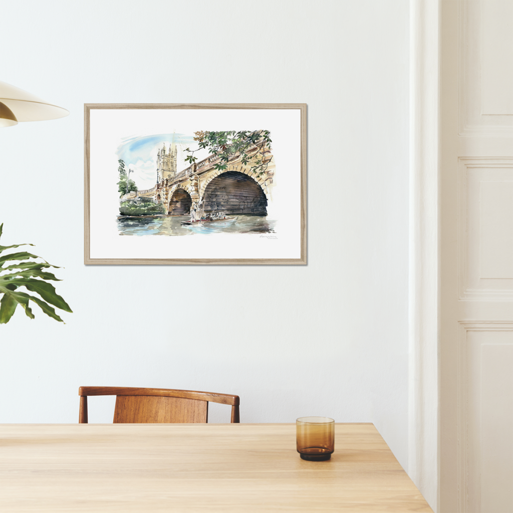 Magdalen Bridge Oxford from the riverbank